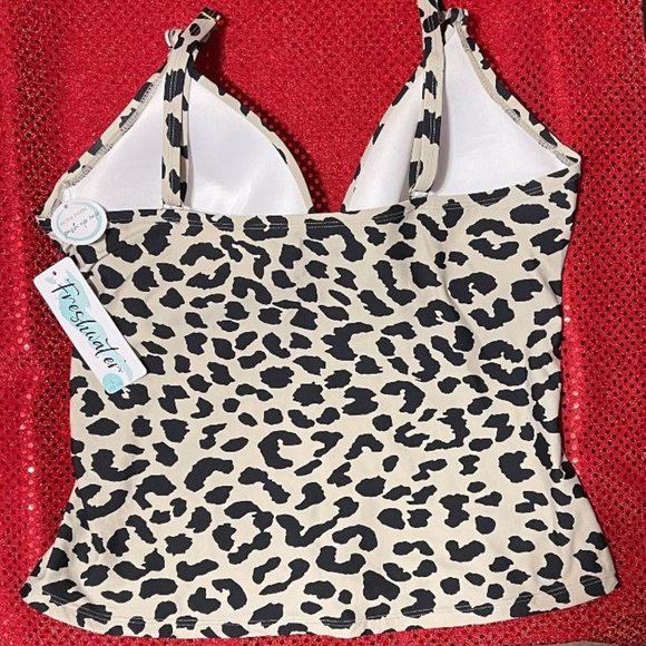 Freshwater | Swim | Nwt New Freshwater Tankini Swim Top Large Cheetah ...